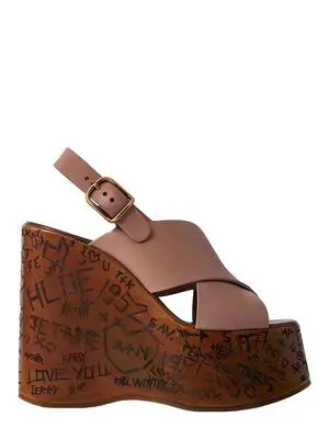 Chloé 130mm Maxime Cross-strap Wedge Sandals - 6e4|blush Pink